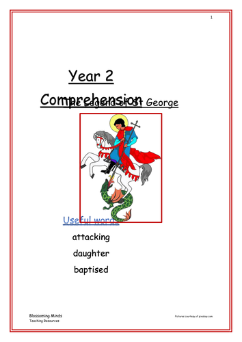 SATs style comprehension - St George's Day - Year 2 | Teaching Resources