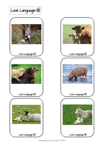 French Living Things - Adult and baby animals vocabulary cards ...