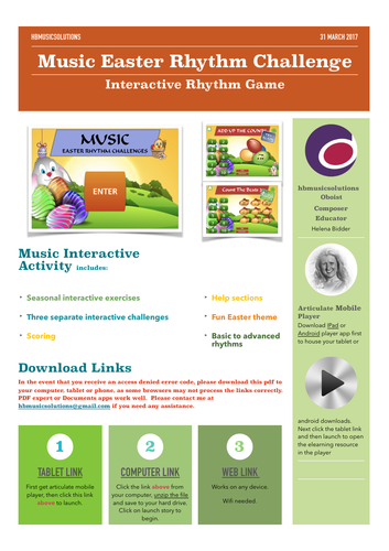 Music Easter Rhythm Challenges - Interactive Games | Teaching Resources
