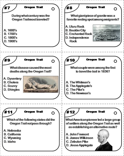 Oregon Trail Task Cards | Teaching Resources