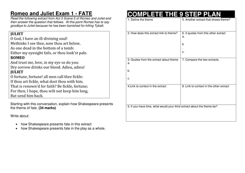 Romeo and Juliet: The 9 STEP METHOD for Grade 9 responses. Structure exam response. Revise ...