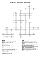 Ratio and Proportion Vocabulary Wordsearch and Crossword | Teaching ...