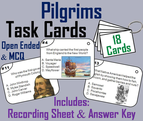 Pilgrims Task Cards and Activities Bundle | Teaching Resources