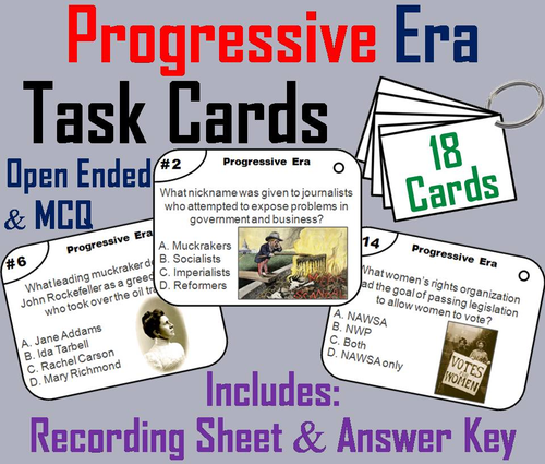 Progressive Era Task Cards | Teaching Resources