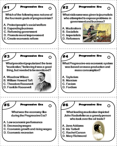 Progressive Era Task Cards | Teaching Resources