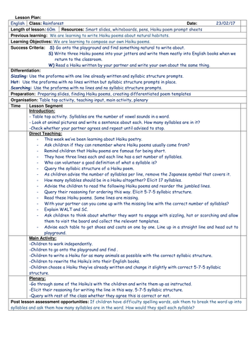 KS2-English-Haiku Poems-Lesson 4 | Teaching Resources
