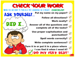 Classroom Decoration Check Your Work Poster by makutono - Teaching ...
