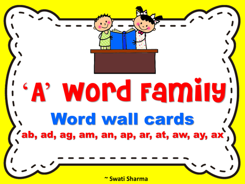 A Word Family Word Wall Cards | Teaching Resources