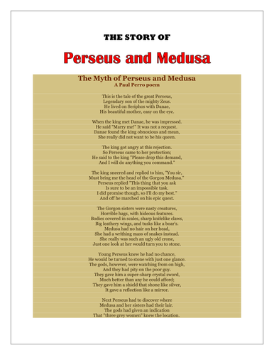 Greek Myths: Perseus and Medusa | Teaching Resources