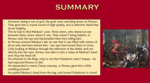 Greek Myths: Perseus and Medusa | Teaching Resources