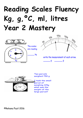 Mass, weights, scales and problems year 2 | Teaching Resources