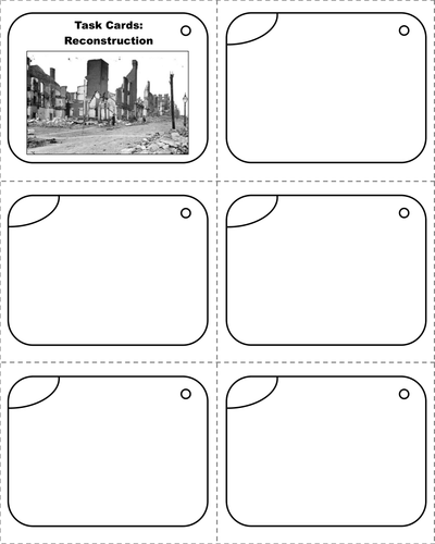 Reconstruction Task Cards | Teaching Resources