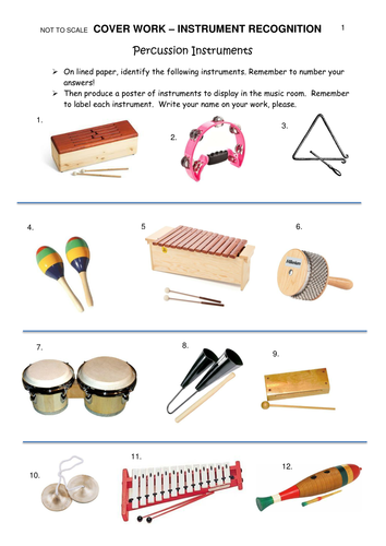 INSTRUMENT RECOGNITION COVER WORK AND DISPLAY WORK | Teaching Resources