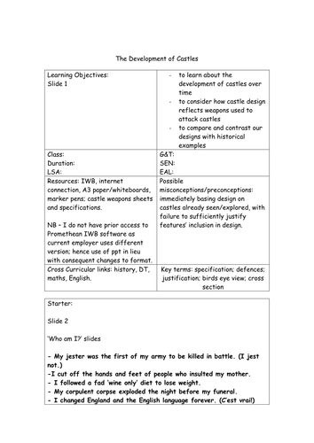 Design a Medieval Castle | Teaching Resources
