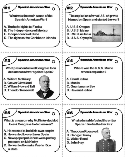 Spanish American War Task Cards | Teaching Resources