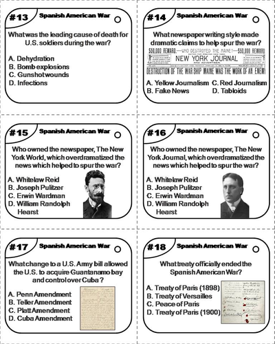 Spanish American War Task Cards | Teaching Resources