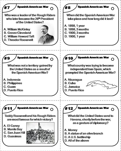 Spanish American War Task Cards | Teaching Resources