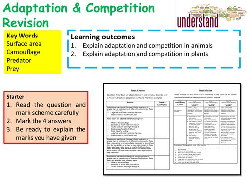 KS4 GCSE Biology Adaptation & Competition Revision Lesson | Teaching ...