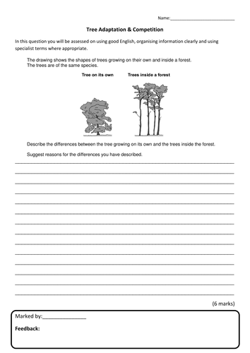 KS4 GCSE Biology Adaptation & Competition Revision Lesson | Teaching ...
