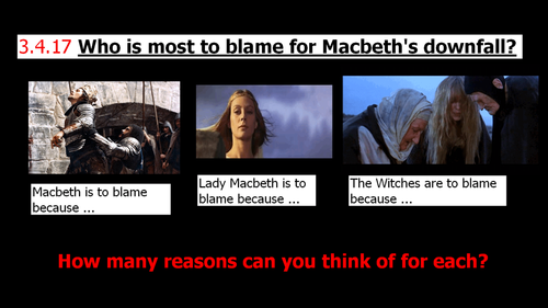 Who is to blame for Macbeth's downfall? Planning Sheet | Teaching Resources