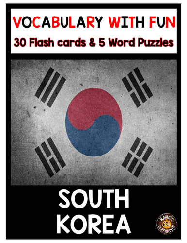 South Korea - Country Symbols: 5 Different Word Puzzles and 30 Photo ...
