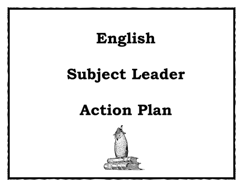 English Action Plan – subject leader, coordinator, improving reading ...