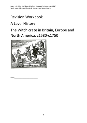 Edexcel A level History Witch craft | Teaching Resources