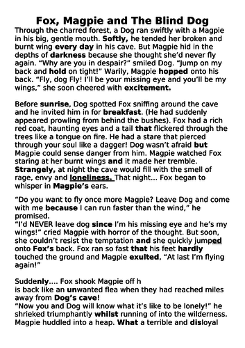 Fox By Margaret Wild Year 2 TAF | Teaching Resources