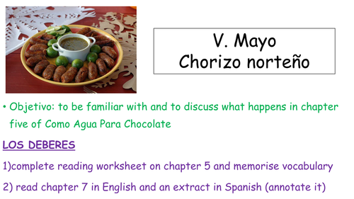 COMO AGUA PARA CHOCOLATE 5TH CHAPTER | Teaching Resources