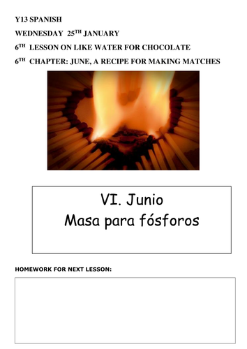 COMO AGUA PARA CHOCOLATE 6TH CHAPTER | Teaching Resources