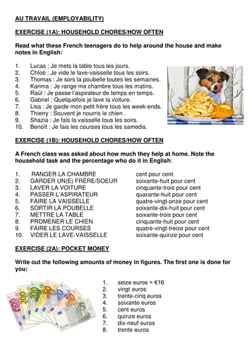 GCSE FRENCH WORK TOPIC - AU TRAVAIL | Teaching Resources