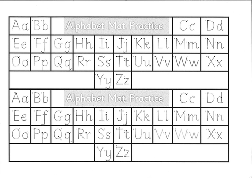 Alphabet Displays Aa-Zz cards Alphabet mat pictures Trace over Aa-Zz ...