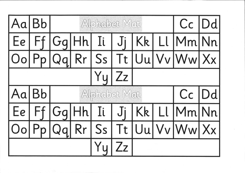 Alphabet Displays Aa-Zz cards Alphabet mat pictures Trace over Aa-Zz ...