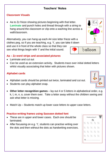 Alphabet Displays Aa-Zz cards Alphabet mat pictures Trace over Aa-Zz ...