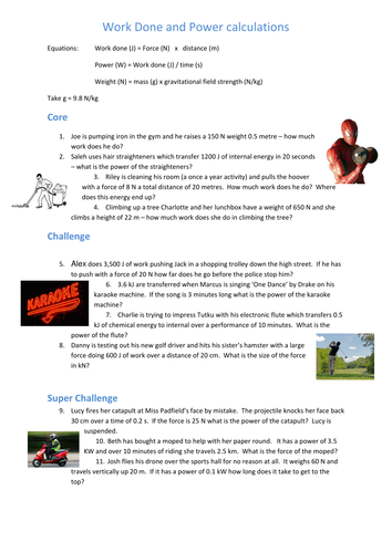 Work done and power lesson | Teaching Resources