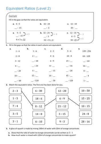 Equivalent Ratios (Level 2) | Teaching Resources