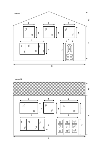 Compound areas of house fronts (worksheet) | Teaching Resources