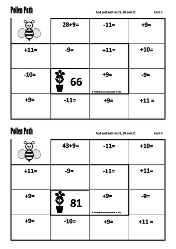 Addition and Subtraction by 9 and 11 | Teaching Resources