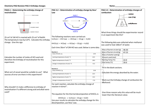 Y12 OCR Chemistry PAG Revision (PAGs 1-5) | Teaching Resources