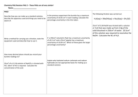 Y12 OCR Chemistry PAG Revision (PAGs 1-5) | Teaching Resources