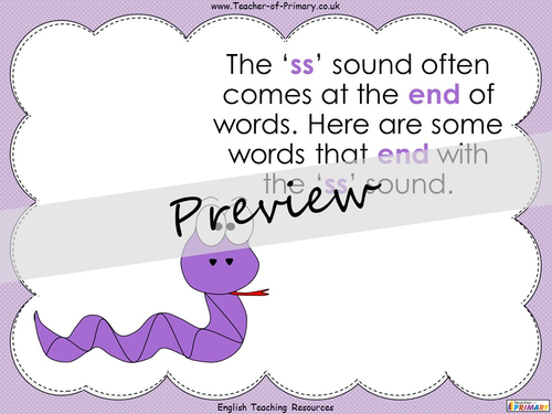 The 'ss' Sound - EYFS | Teaching Resources