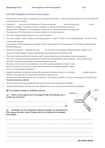 AQA Biology A level/AS level Unit 2 Revision Cells | Teaching Resources
