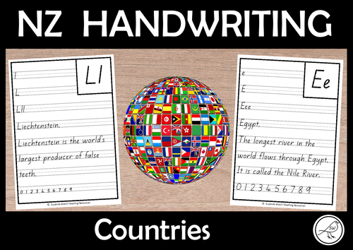 New Zealand Handwriting – Countries | Teaching Resources