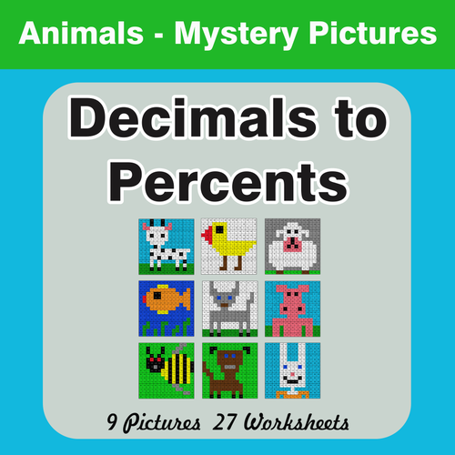 Converting Decimals to Percents Mystery Pictures | Teaching Resources