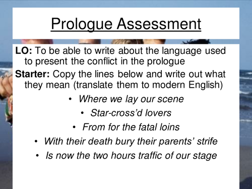 Prologue Assessment | Teaching Resources