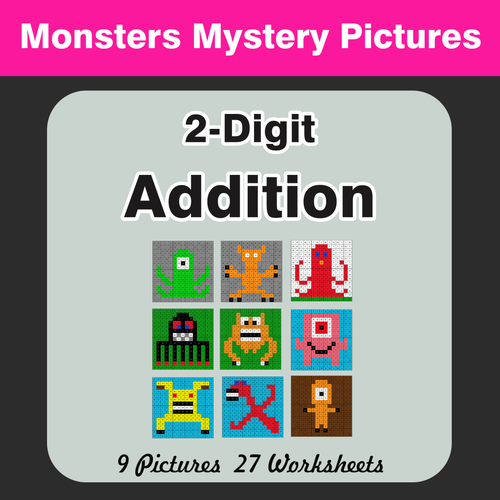 2-Digit Addition - Color By Number Mystery Pictures | Teaching Resources