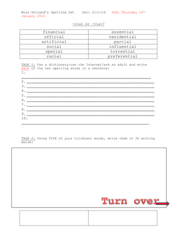 Yr5/6 SPELLING Practise/Series/Tasks- 10 lessons- includes presentation ...