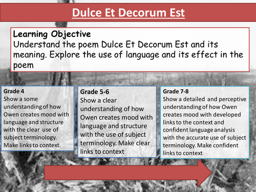 Dulce Et Decorum Est by Wilfred Owen - Poem Analysis - Eduqas Poetry ...