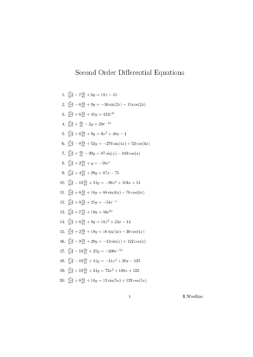 FP3 Second Order Differential Equations | Teaching Resources