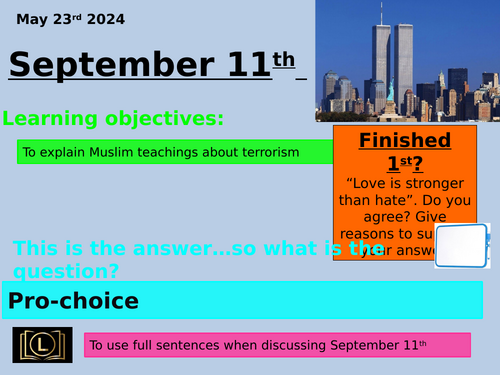 Extremism: September 11th | Teaching Resources